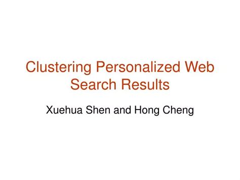 Ppt Clustering Personalized Web Search Results Powerpoint Presentation Id5833841