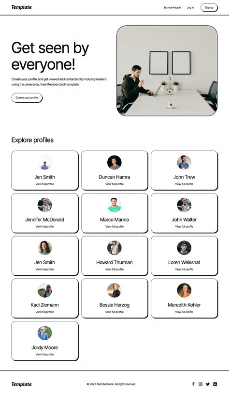 public member profiles webflow template