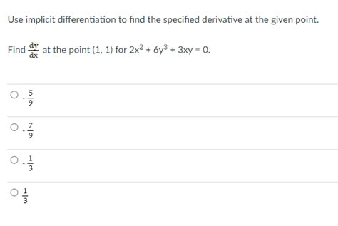 solved use implicit differentiation to find the specified