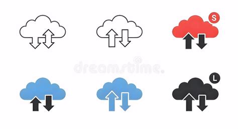 Cloud Computing Upload And Download Data File Transfer Concept Stock