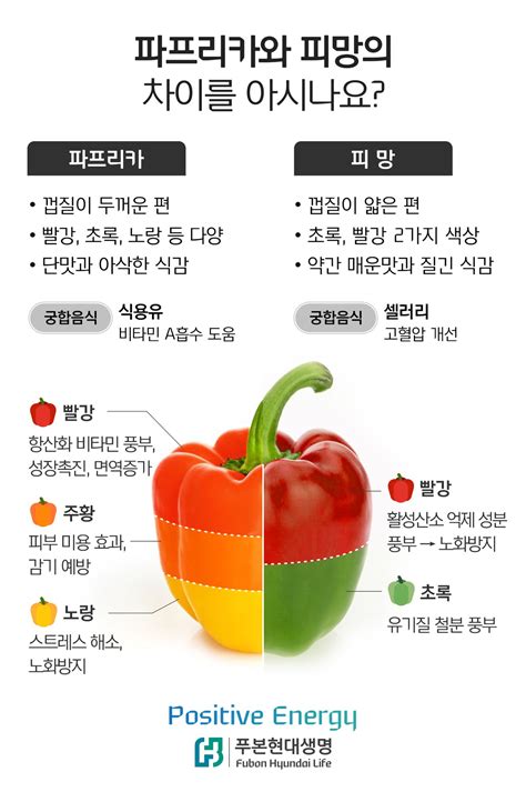 푸본현대생명 파프리카와 피망의 차이를 아시나요 스트레스 해소엔 노랑색 파프리카 💛 노화 방지엔 Facebook