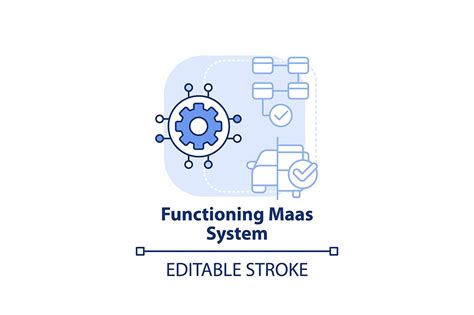 Functioning Maas System Blue Icon Outline Icons ~ Creative Market