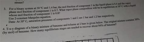 Solved Stream For A Binary System At C And Bar Chegg Com