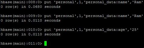 Insert Data Using Hbase Shell Put Command And Examples