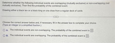 Solved Determine Whether The Following Individual Events Are