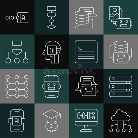 Set Line Network Cloud Connection Server Data Artificial