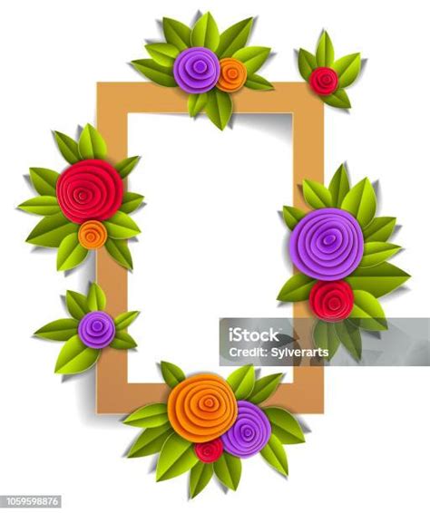 꽃과 나뭇잎 종이 컷 스타일 텍스트 벡터 꽃 그림 복사 공간 배경 청첩장 또는 낭만주의 인사말 카드입니다 3차원 형태에 대한 스톡 벡터 아트 및 기타 이미지 Istock