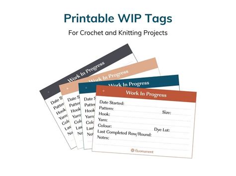 Printable Wip Tag Label For Crochet And Knitting Projects