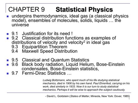 CHAPTER Statistical Physics