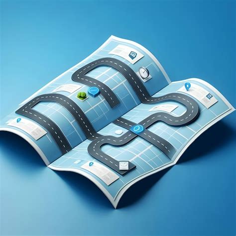 Photo Realistic As Roadmap Icon With Space For Text And Graphics On A Blue Background Concept As
