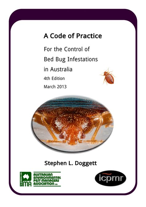 PDF A Code Of Practice For The Control Of Bed Bug Infestations In Australia Th Edition