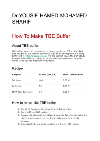 HOW TO MAKE TBE Buffer Dr YOUSIF DOCX