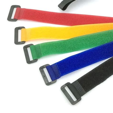 Hot 10pcs Self Adhesive Reusable Cable Tie Nylon Fastener Hook And Loop Strap Cord Ties PC TV