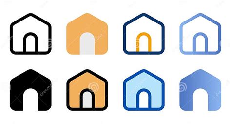 Home Icons In Different Style Home Icons Different Style Icons Set Stock Vector Illustration