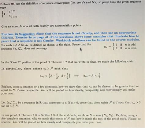 solved problem 23 use the definition of sequence