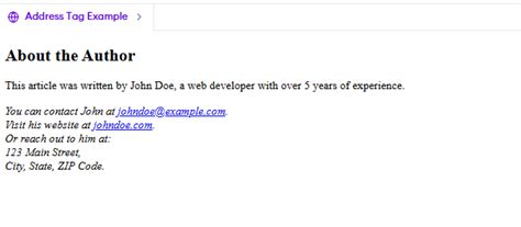 Address Tag In HTML Naukri Code