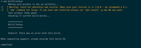 android there was an error with this build · issue 536 · expo expo