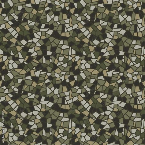 MILITARY MOSAIC TILE SEAMLESS PATTERN Abstract Pattern Army Color Mosaic Vector Crack Stone