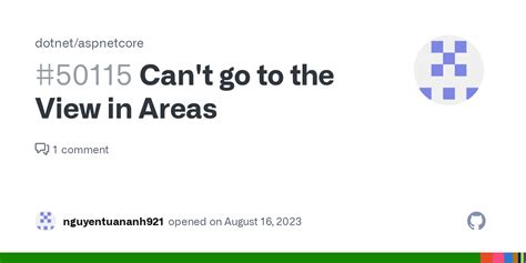 Cant Go To The View In Areas · Issue 50115 · Dotnetaspnetcore · Github