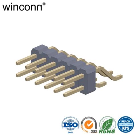 Double Row Smt Pin Header Connector With 2 00mm Pitch And Right Angle Design 2 00 Pin Header