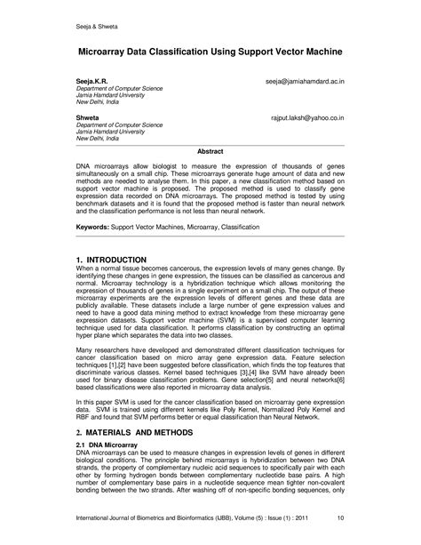 Microarray Data Classification Using Support Vector Machine Pdf