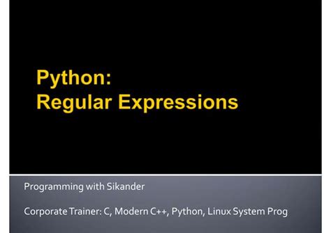 Pythonregular Expression Pdf