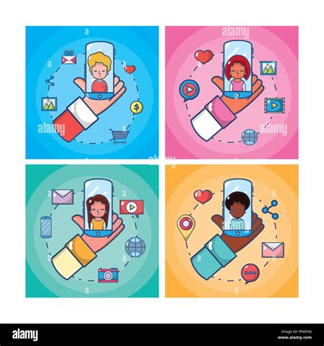 Set Of Social Media Cards Stock Vector Image Art Alamy