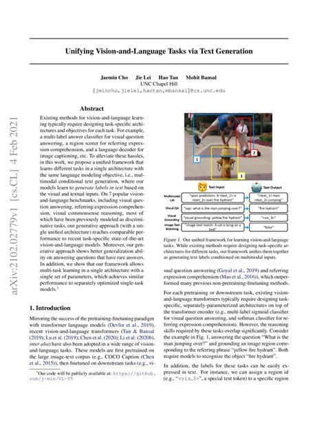 Unifying Vision And Language Tasks Via Text Generation Deepai