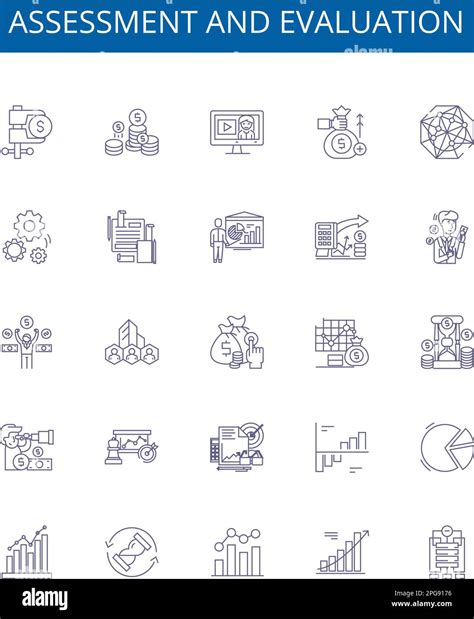 Assessment And Evaluation Line Icons Signs Set Design Collection Of Assessment Evaluation