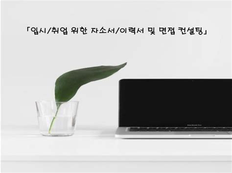 입시취업 위한 자소서이력서 및 면접 컨설팅 서비스 크몽