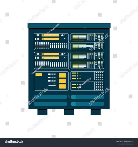 Huge Server Rack Isolated On White Stock Vector Royalty Free Shutterstock