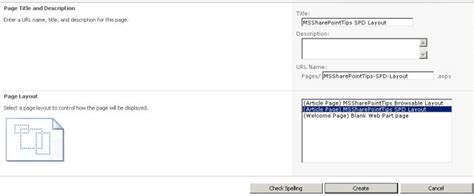 Creating Page Layouts In SharePoint