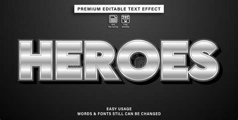 Editable Text Effect Heroes Stock Vector Illustration Of Character Graphic 259943331