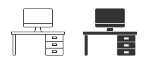 Office Workspace Desk Icon Vector Illustration 42063033 Vector Art At