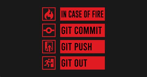 In Case Of Fire Git Commit Git Push Git Out Programming T Shirt