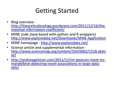 Ppt Detecting Novel Associations In Large Data Sets Powerpoint