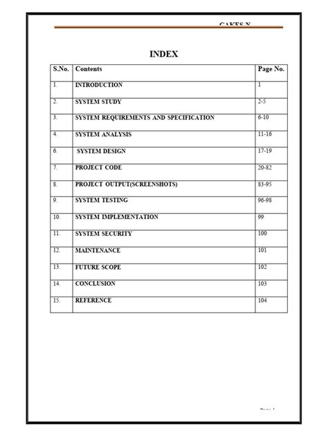 project report pdf html databases