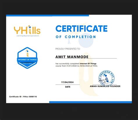 amit manmode on linkedin coursecompletion iotinternships iot