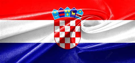 Croatian Flag Dynamic Waving Silk Illustration Background Croatian