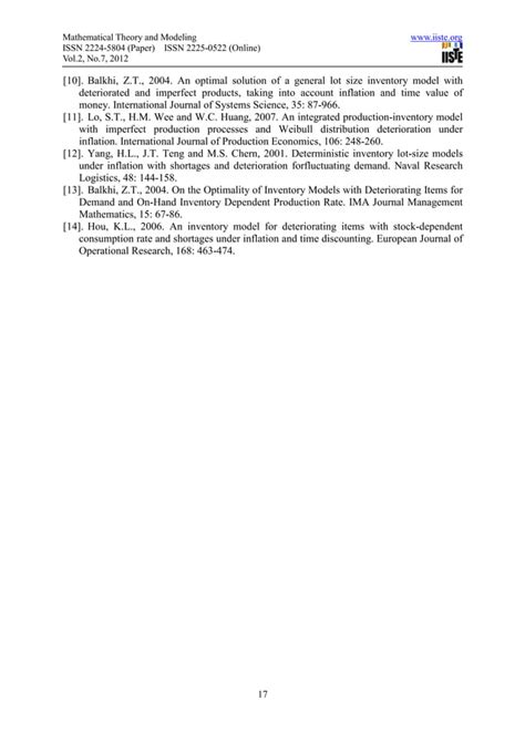 An Inventory Control Model For Fixed Deterioration And Logarithmic Demand Rates Pdf