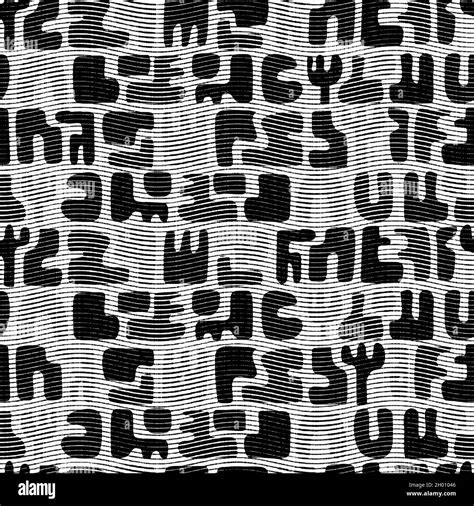 Seamless Geometric Black White Woven Herringbone Style Texture Two Tone 50s Monochrome Pattern