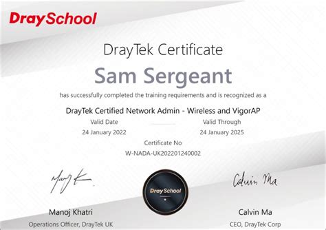 sam sergeant on linkedin draytek networking it achievement