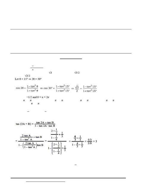 Maths Class Xi Chapter 03 Trigonometric Functions Practice Paper 03 2024 Answers Pdf