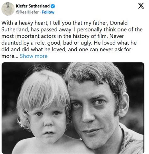 وفاة الممثل الشهير دونالد ساذرلاند نجم فيلم كبرياء وتحامل، ورئيس وزراء كندا ينعاه