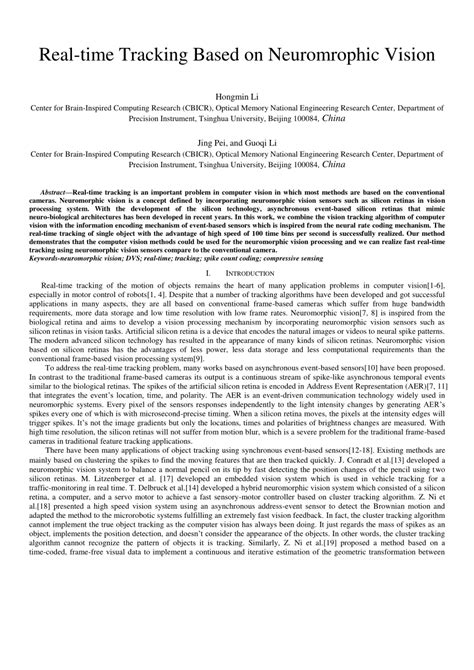 pdf real time tracking based on neuromrophic vision