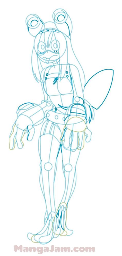 How To Draw Tsuyu Asui From Boku No Hero Academia Drawings Manga Drawing Tutorials Tsuyu Asui