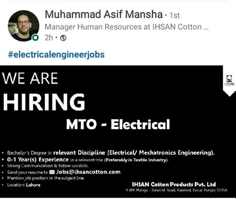 Muhammad Waleed Abdullah On Linkedin Mto Electrical Mechatronics