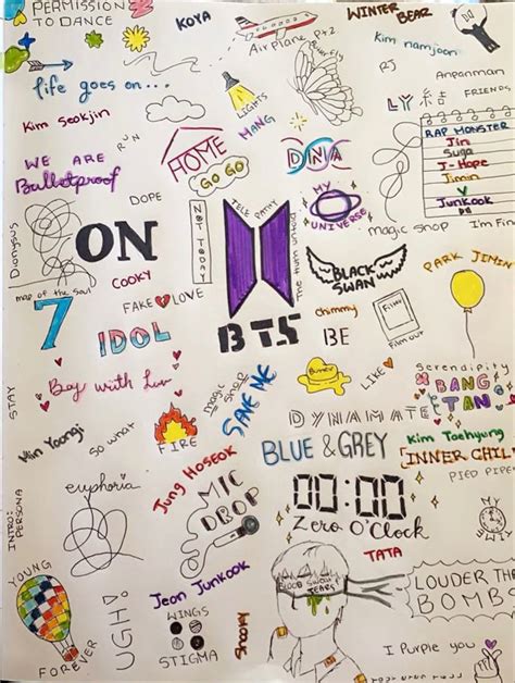 Cute Bts Doodles Easy Hand Drawings