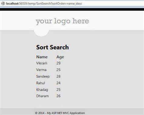 How To Implement Sorting And Searching Functionality In Aspnet Mvc