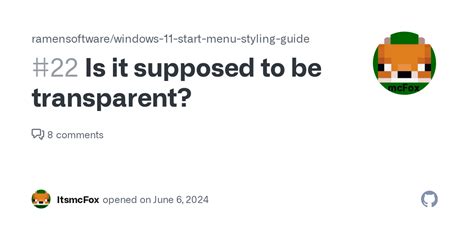 Is It Supposed To Be Transparent Issue Ramensoftware Windows Start Menu Styling